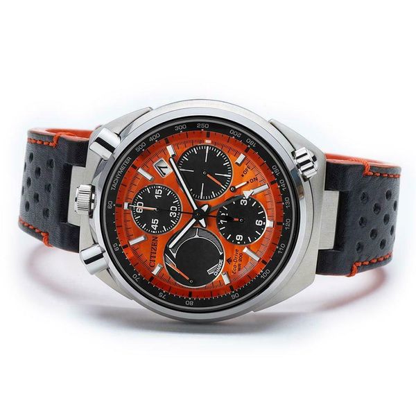 NEW Citizen Eco-Drive Men's AV0078-04X Racer Bullhead Orange Dial ...