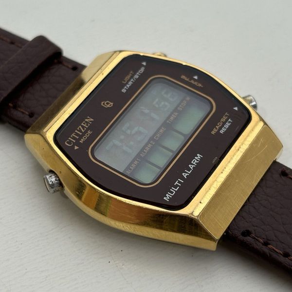 VINTAGE CITIZEN MULTI ALARM LCD QUARTZ WATCH 4-097246 Digital New ...
