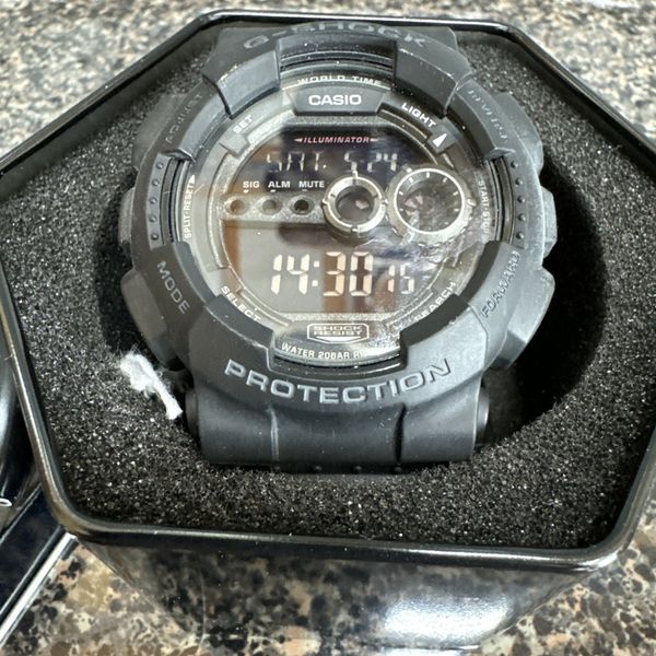Casio GD100-1B (3263) G-Shock Men's Watch Black Digital NEW BATTERY ...