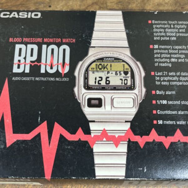 Casio BP-100 Blood Pressure Monitor Watch with Box | WatchCharts ...