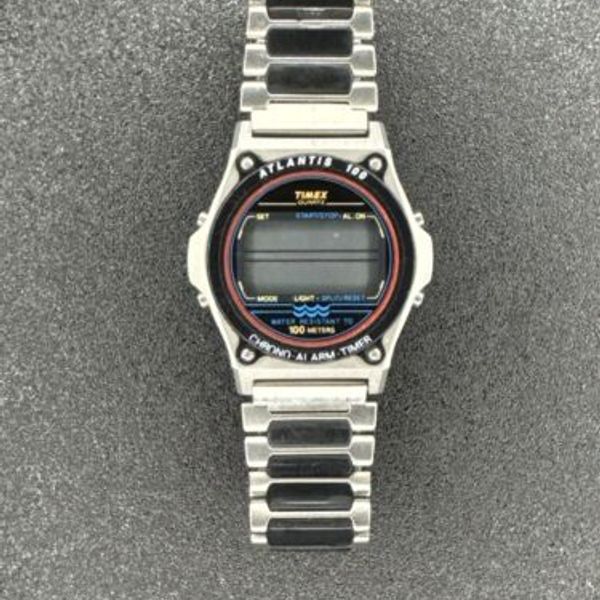 Vintage Timex Atlantis 100 Quartz Chronograph Digital Divers Watch ...
