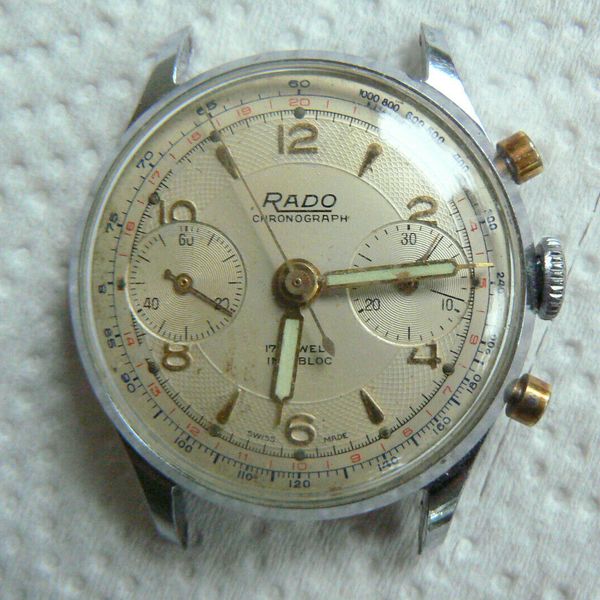 VINTAGE RADO 2 REG CHRONOGRAPH MANUAL WIND NEEDS REPAIR Landeron 248 ...