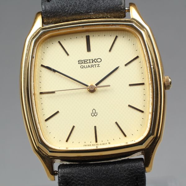 [N MINT]Vintage Seiko SEAGULL 6030-5190 Gold Tank Quartz Mens Watch From JAPAN | WatchCharts ...
