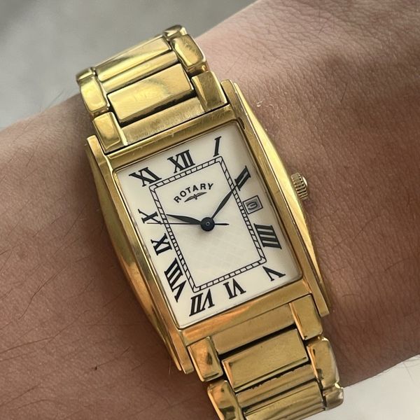 Rotary Tank Mens - Gents Gold Plated Watch Date Vintage Watch ...