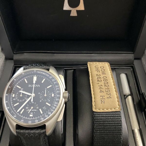 Bulova 96B251 Moon Apollo Lunar Pilot Special Edition Men Watch - Black ...