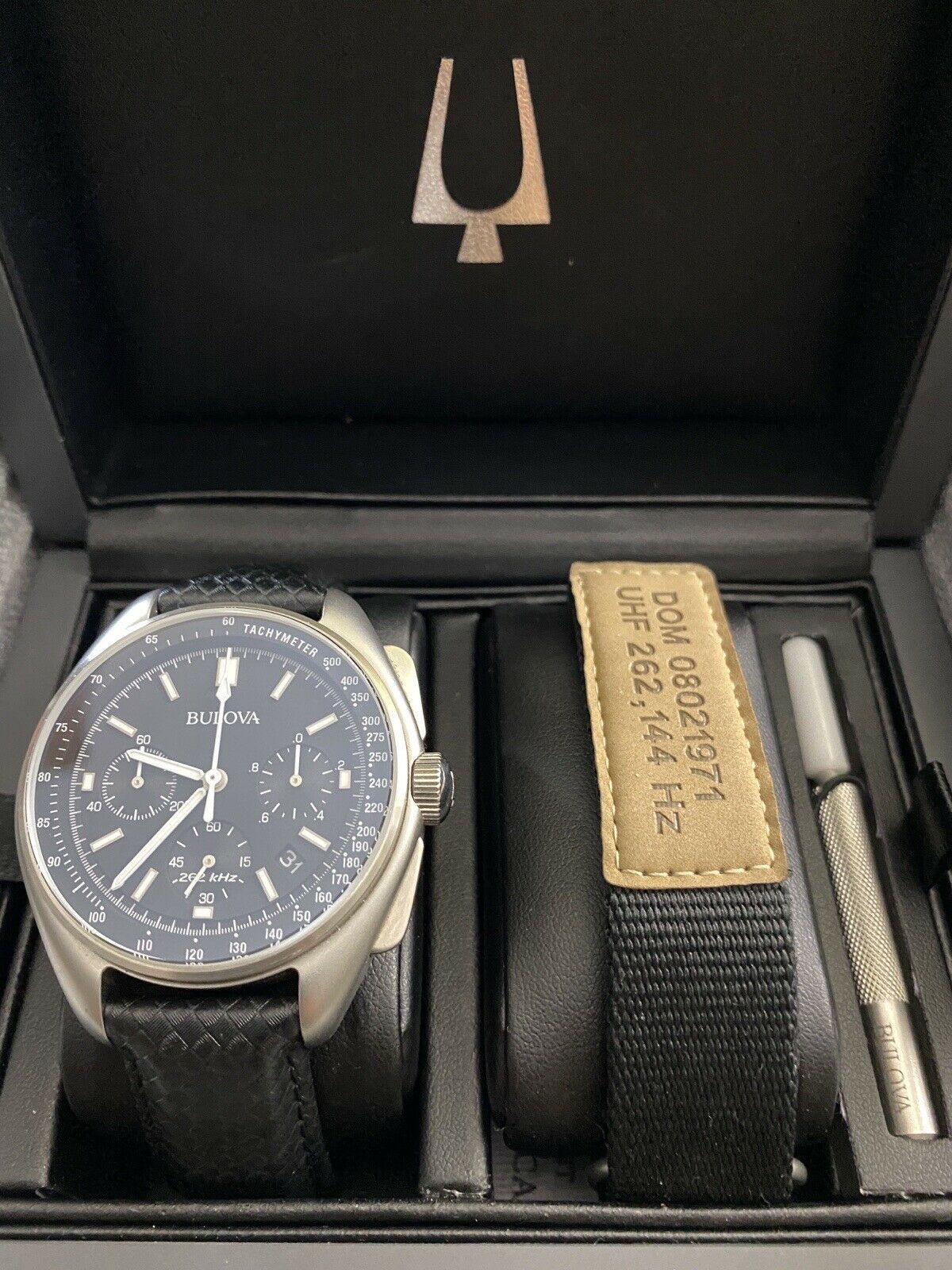 Bulova 96B251 Moon Apollo Lunar Pilot Special Edition Men Watch - Black ...