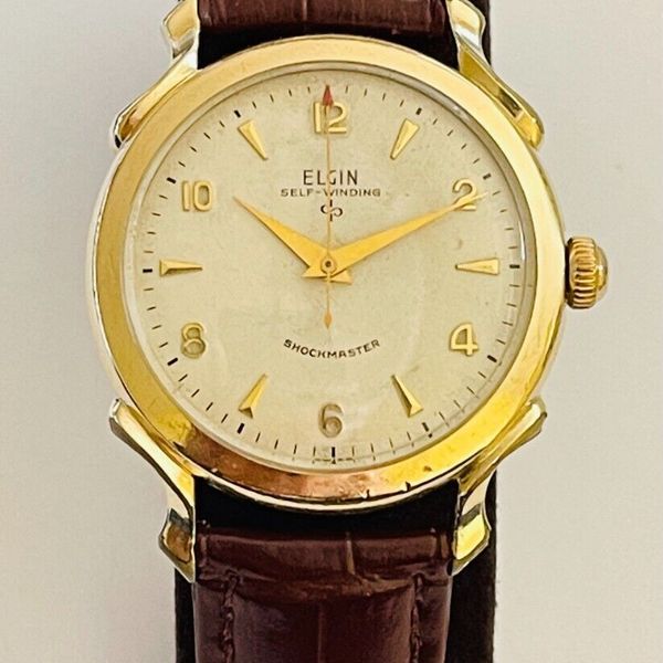 Vintage ELGIN Self winding Watch Shockmaster 17 Jewels 10k Gold filled ...