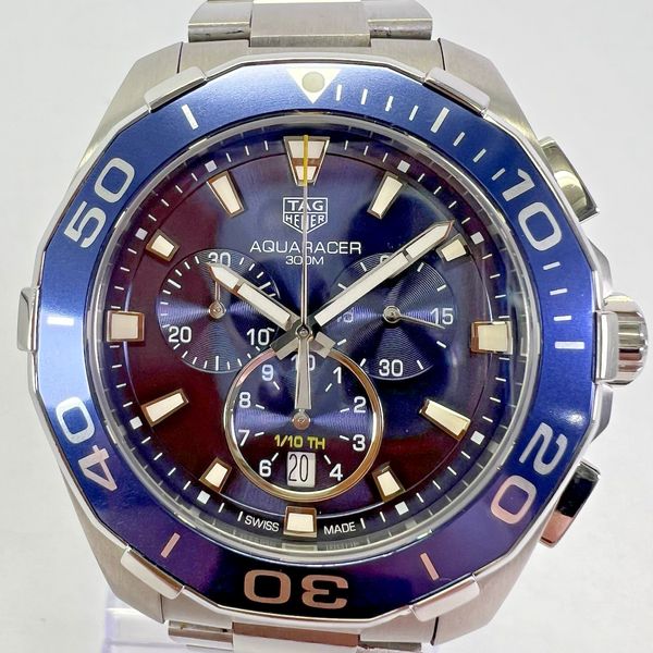 TAG Heuer Aquaracer 300M Chronograph Blue Dial 43mm Watch CAY111B.BA0927 | WatchCharts Marketplace