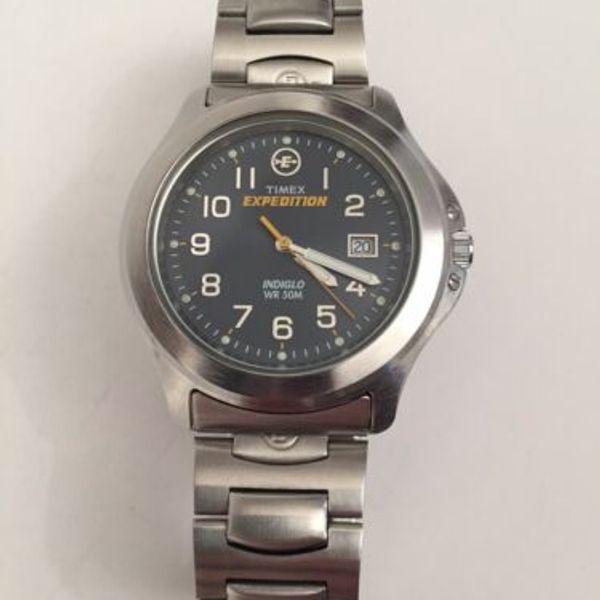 Timex Expedition Indiglo Stainless Steel Watch WR 50M Mens | WatchCharts Marketplace