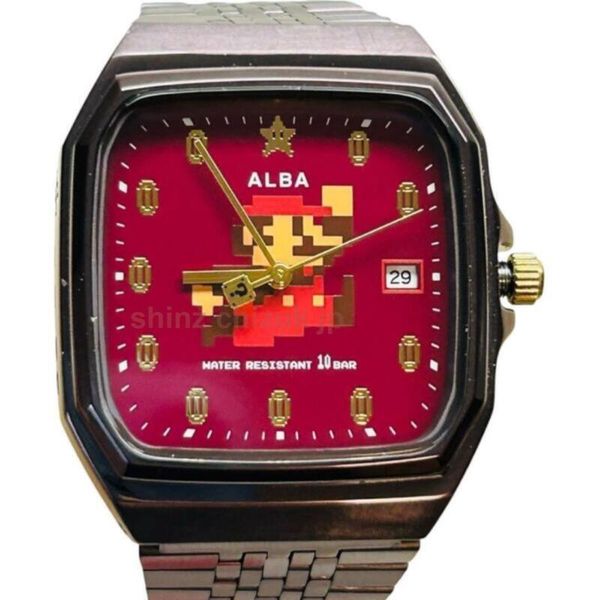Seiko Alba Super Mario Watch Collection Mario Famicom ACCK420 Wine Red ...