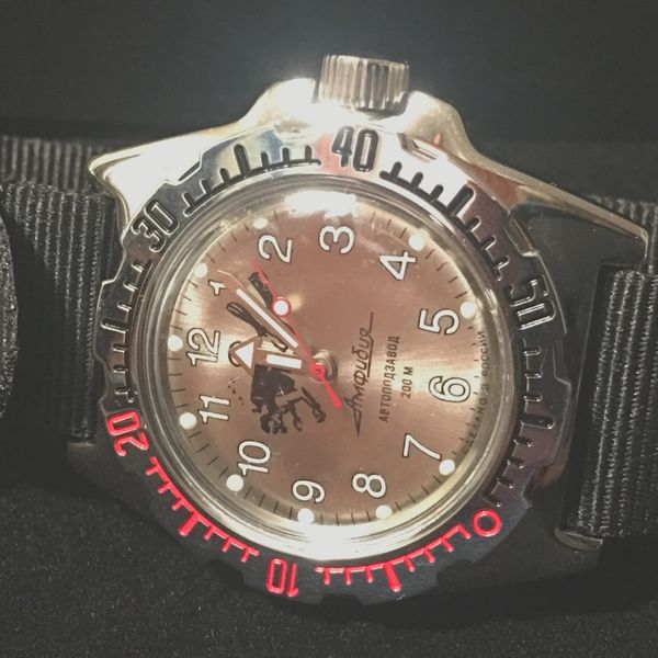 Vostok Amphibia "Scuba Dude", silver dial, NIB, $50 shipped ...