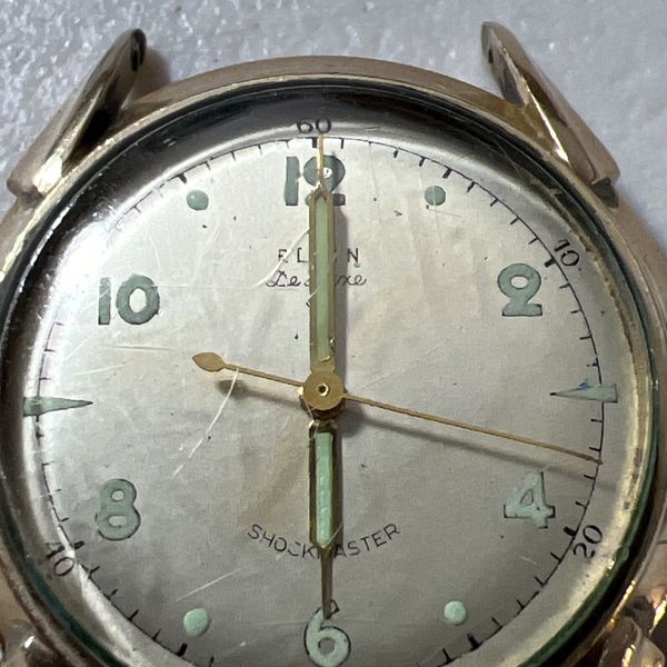 Vintage Elgin Deluxe Shockmaster Wristwatch FOR PARTS OR REPAIR ...