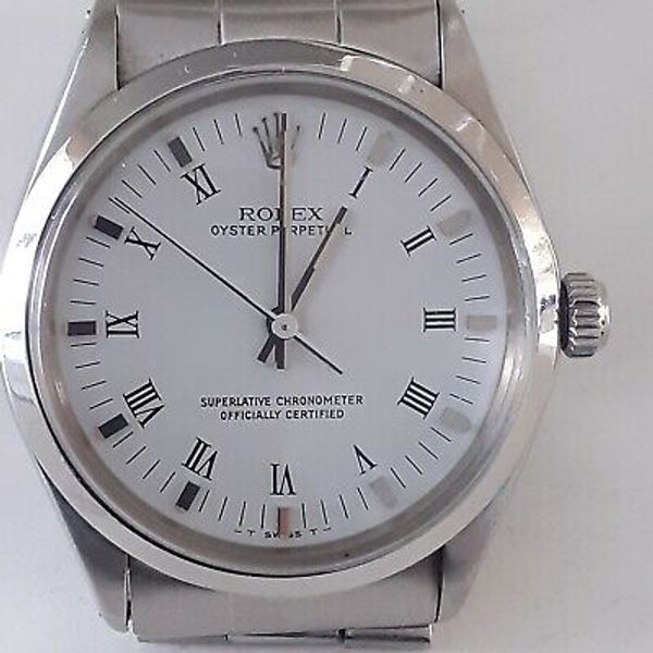 Rolex Oyster Perpetual Steel Automatic 34 mm White Watch 5500 Circa ...