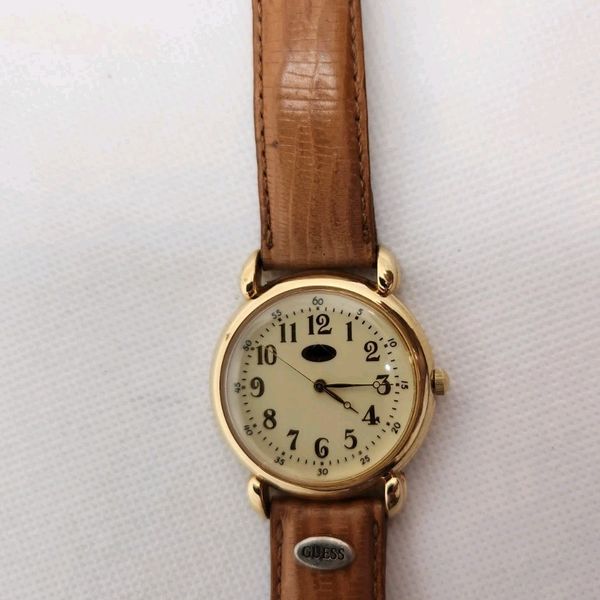GUESS Georges Marciano Era Ladies Watch Gold Tone Brown Band Classic ...