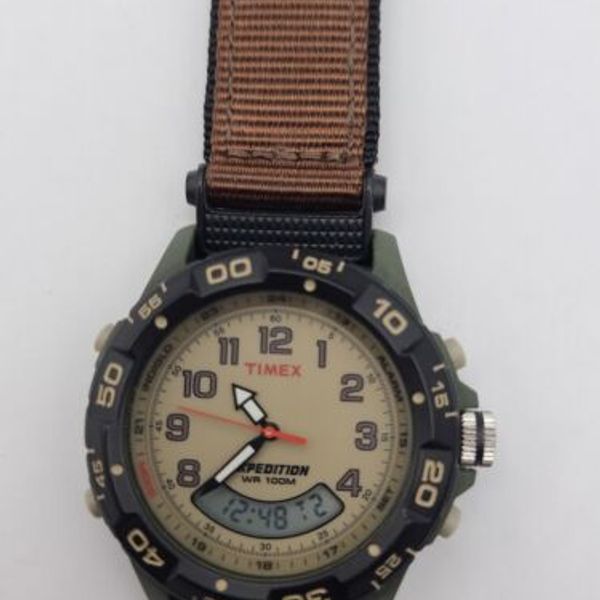 Timex Expedition T45181 Men's Beige Watch New Battery Working ...