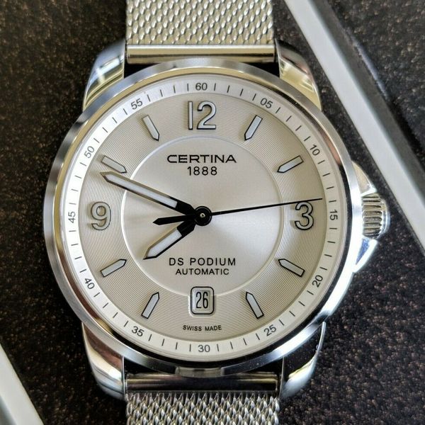 Certina DS Podium Automatic Silver Dial Leather Wrist Watch | WatchCharts Marketplace