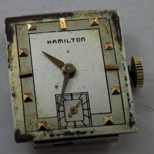 Gold Hamilton 982 Vintage High Grade 19 Jewel Clean Runs Movement Parts ...
