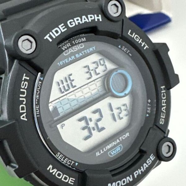 Casio Gray Dial Black Resin Quartz Men's Round Digital Watch WS-1300H ...