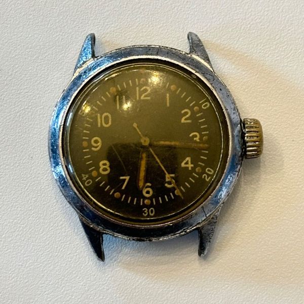 Bulova WWII US Army A-11 Military Issue Black Dial Hacking Wrist Watch ...
