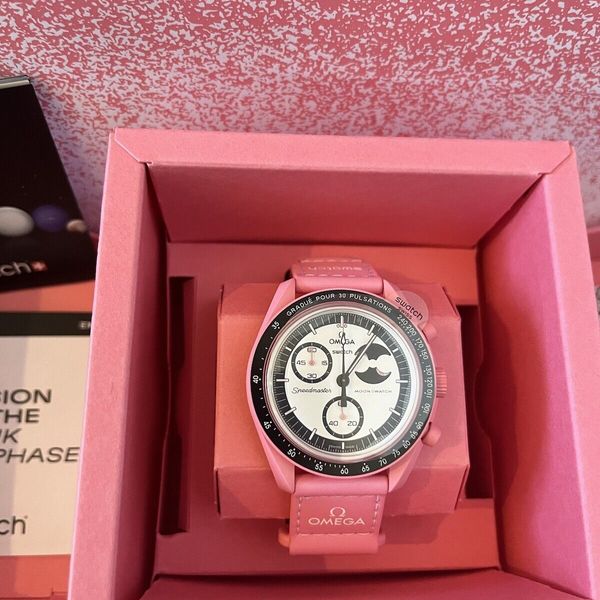 Swatch Omega Moonswatch Mission To The Pink Moonphase Moon ð FAST SHIP ...