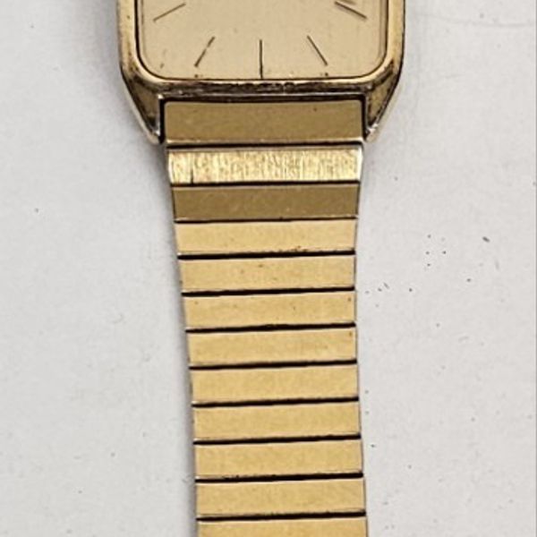 Vintage Seiko 7430-5300 Gold Tone Tank Style Mens Watch Runs SHIPS FREE ...