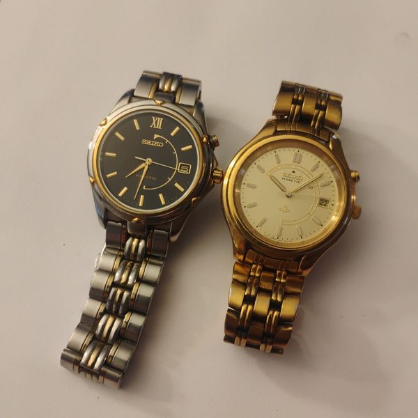 Seiko Kinetic Mens Watch Lot 2- Need Batteries- | WatchCharts Marketplace