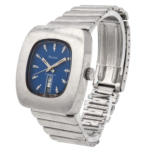 Vintage Bulova N2 Stainless Steel Men's Automatic Day Date Watch ...