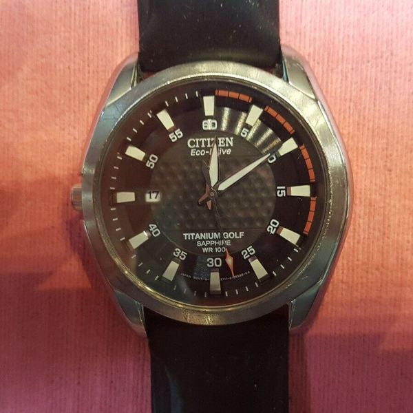 Citizen Eco Drive E111-S070911 Titanium Golf Sapphire Men's Watch ...