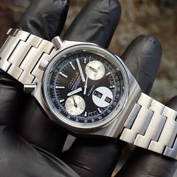 Citizen 8110 Automatic Chronograph Mens Watch BULLHEAD Octagon ...