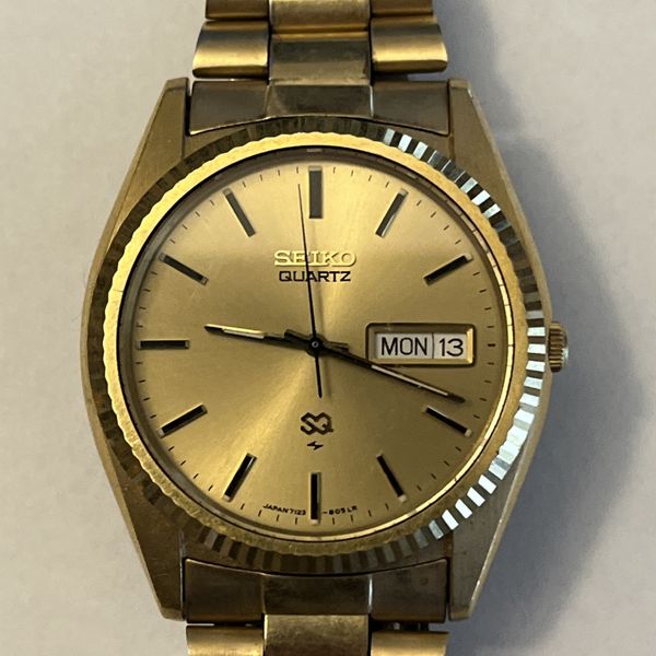 Vintage Men's Seiko SQ Goldtone Day/Date Quartz Watch.7123-8059 K31 ...