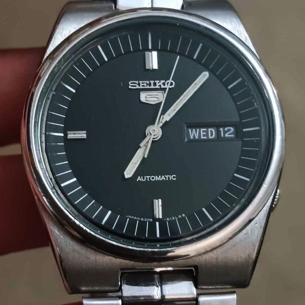Seiko 5 automatic 17 jewels vintage 6309 Black dial day date men | WatchCharts Marketplace