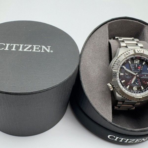 Citizen Chronograph AT8220-55L Promaster Navihawk Eco-Drive Blue Dial ...