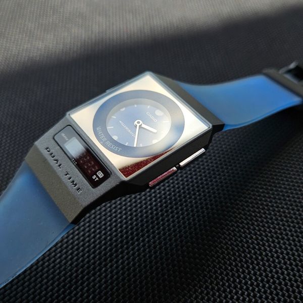 Casio FS-01 Dual Time Film Watch Analog Digital Slim Men's Watch Blue ...