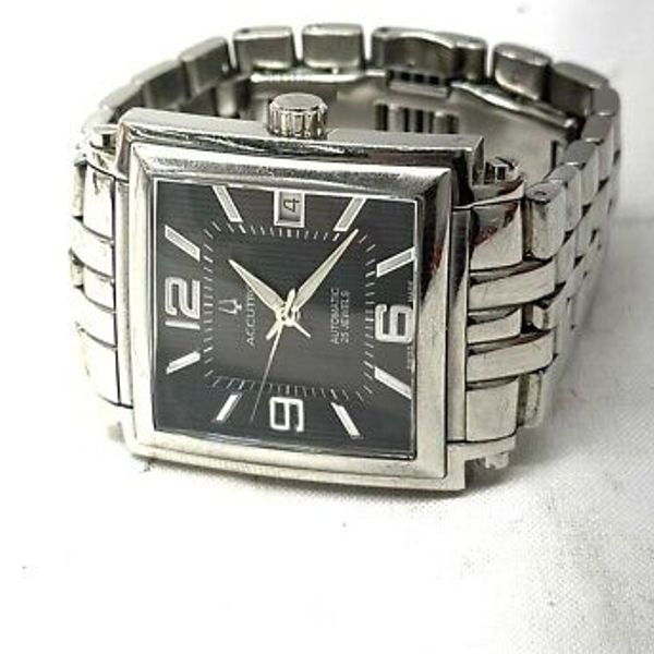 Bulova Accutron Gemini Automatic Black Dial Watch! (CMP072724 ...
