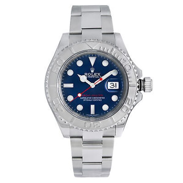 Rolex Yacht-Master 40mm Steel Platinum Blue Dial Oyster Mens Watch ...