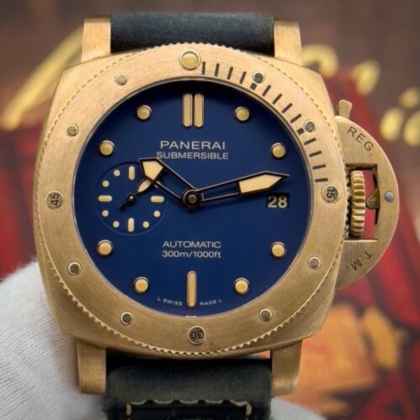 Panerai Submersible Bronzo Blu Abisso Blue Dial 42mm Bronze PAM 1074 ...