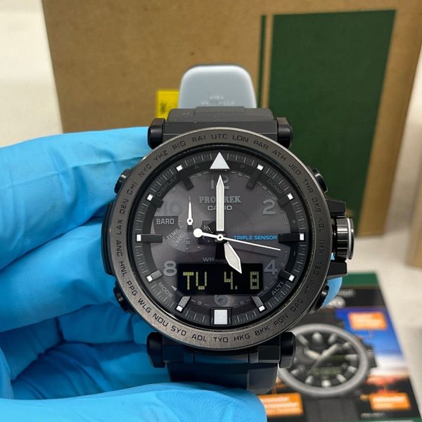 Casio Pro Trek Men's Solar Triple Sensor Black Band 51mm Watch PRG650Y ...