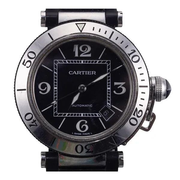 Cartier Pasha Steel Rubber Automatic Watch 2790 Perfect Working ...