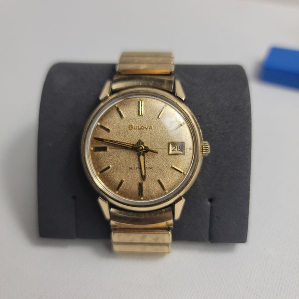 Vintage Bulova Date King Men's Watch Self-Winding Gold Plated 17 Jewels ...