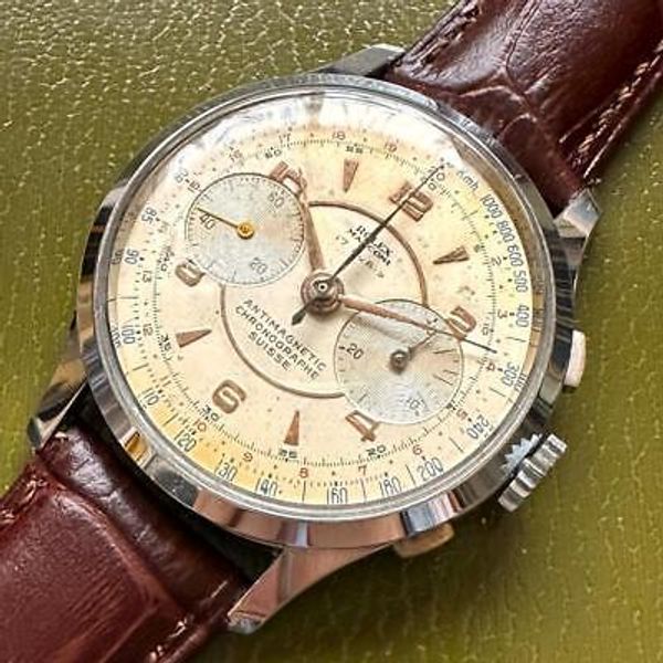 Rolex Marconi Chronograph 1258 30s Vintage White Dial Hand Winding ...
