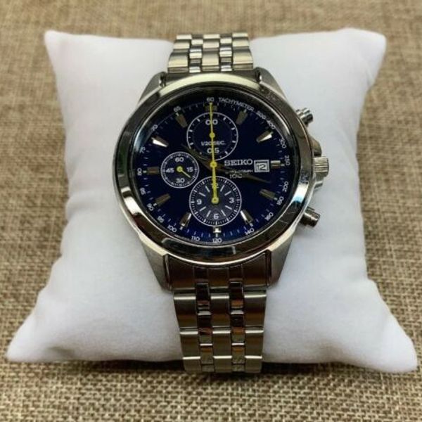 SEIKO Chronograph 7T92-0PP0 Tachymeter 100m Men’s Wrist Watch St St ...