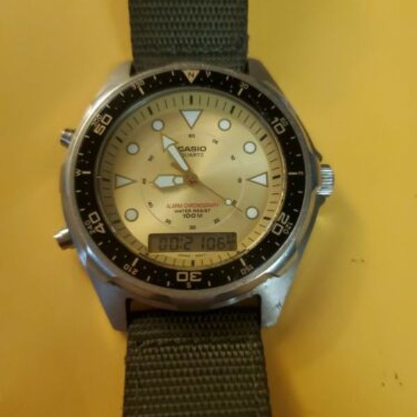 Vintage CASIO Alarm Chronograph Digital/Analogue Watch 2701 AMW-320R ...