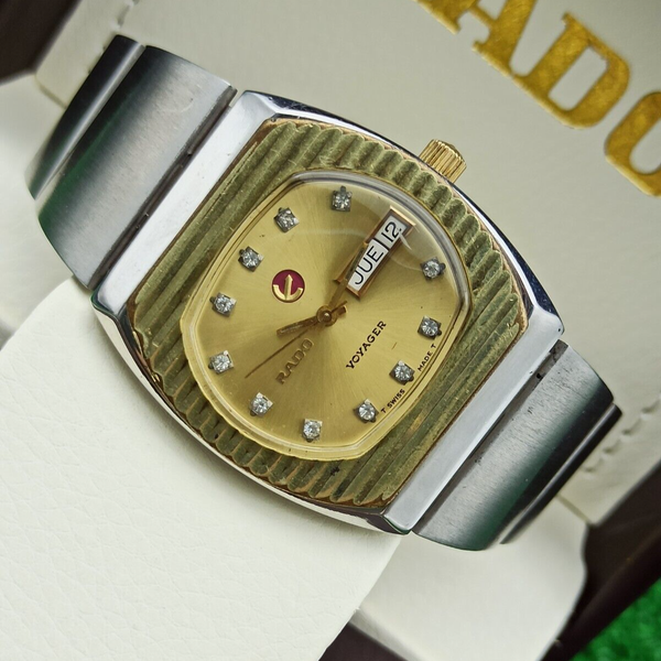 LUXURY VINTAGE RADO VOYAGER SQUARE AUTOMATIC WATCH SWISS MADE 70s MEN ...