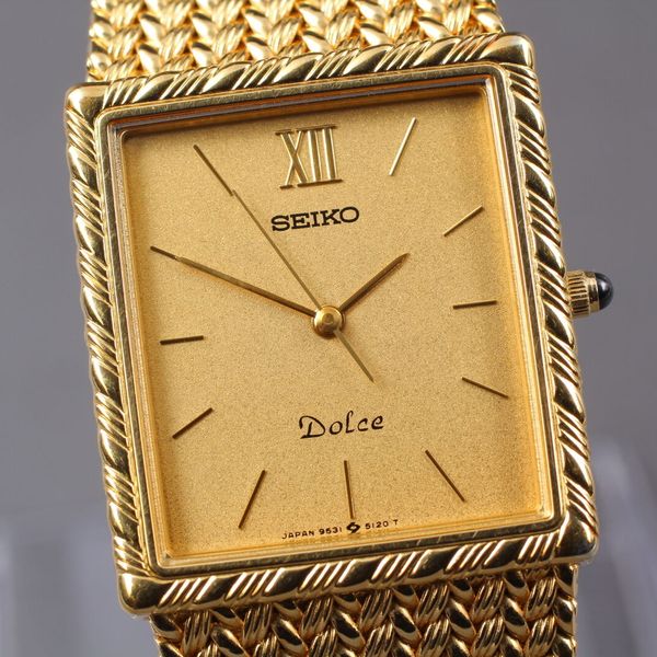 [Near MINT] VINTAGE SEIKO DOLCE 9531-5100 Gold Square Quartz Men's Watch JAPAN | WatchCharts ...