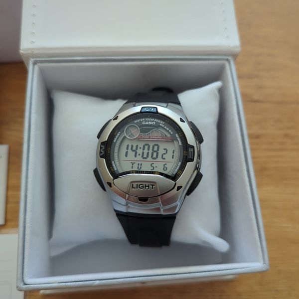 Casio 42mm Case in Resin, Black Strap In Rubber, Watch for Men - (W-753 ...