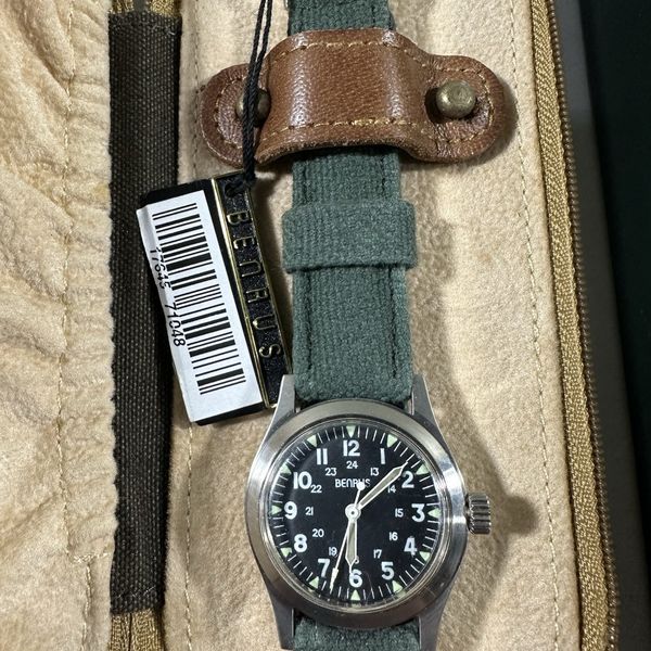 Benrus Commemorative Military Watch Re-Issue New! Mechanical Movement ...