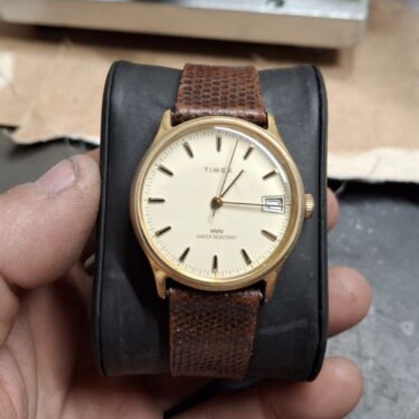 Timex Marlin Gold Tone Vintage 1980s Mechanical Handwind Mens Vintage ...