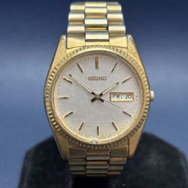 Vintage Seiko 7N43-8111 Gold Tone President Date/Day Quartz Watch - Working | WatchCharts ...
