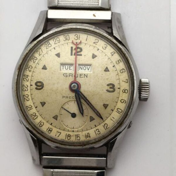 Vintage Gruen Precision Day Date Month Calendar Rare Watch ...