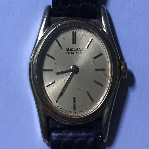 SEIKO 2020-5560 QUARTZ WOMAN'S WATCH UNTESTED GOLD MARKED BROWN LEATHER ...